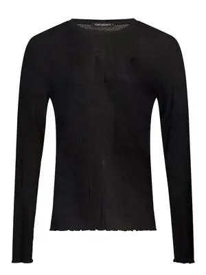 Our Legacy Ribbed-knit Lettuce-edge Sweater - Black