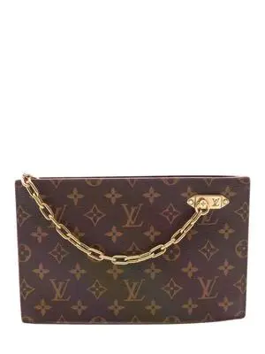 LOUIS VUITTON 2019 Monogram Chain-detail Clutch Bag - Brown