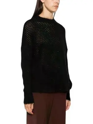 Antonelli Firenze Brembana Open-knit Crew-neck Sweater - Black
