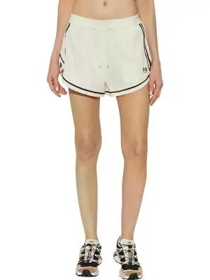 P.E Nation Linear Logo-print Drawstring Shorts Neutrals