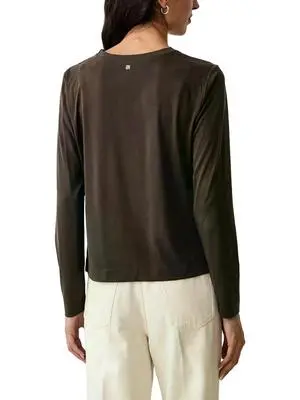 MOS MOSH Ami Draped Long-sleeve T-shirt - Brown