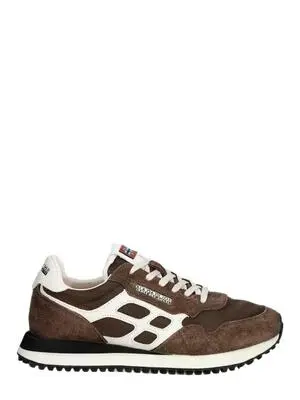 NAPAPIJRI Logo-patch Suede-panelled Sneakers - Brown