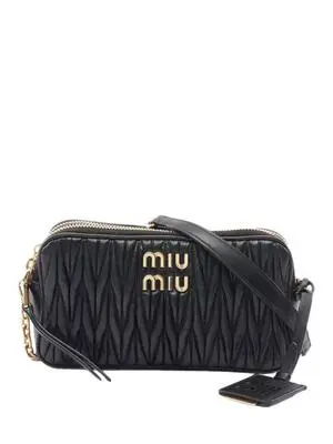 Miu Miu 2000s Matelassé Chain Shoulder Bag - Black