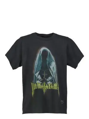 JUN/NAKAYAMA Nun Graphic-print Washed-effect T-shirt - Black