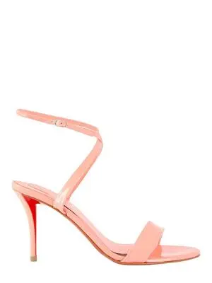 CHRISTIAN LOUBOUTIN Miss Z Patent Leather Stiletto Heeled Sandals With Ankle Strap - Pink