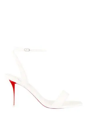 CHRISTIAN LOUBOUTIN Miss Z Patent Leather Stiletto Heeled Sandals With Ankle Strap - White