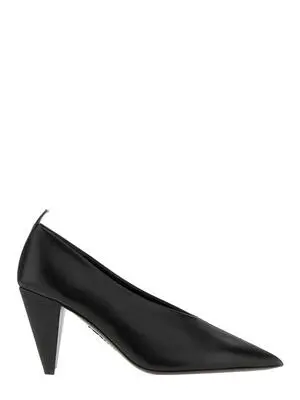Loewe Origami Cubic Smooth Lambskin Leather Pumps With Cone Heel - Black