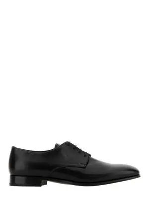 Prada Leather Derby Shoes - Black