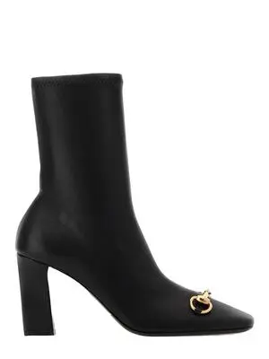 Gucci Signora Stretch Leather Ankle Boot - Black