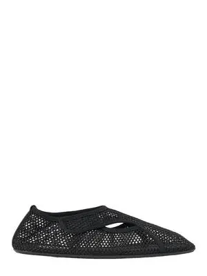 Alaïa AlaiA Women Alaia Perforated Mesh Nylon Ballet Flats With Strap Closure Black