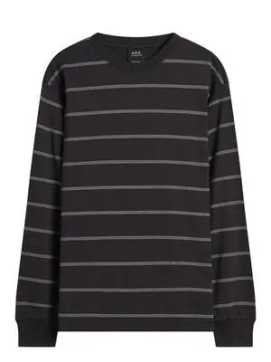 A.p.c. Hugo Stripe Long Sleeve T-shirt - Black