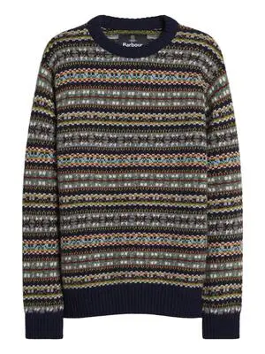 Barbour Scottish Made Fairisle Crew Navy