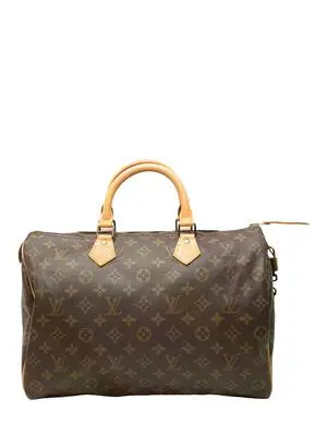 LOUIS VUITTON 1996 Monogram Speedy 35 Boston Bag - Brown