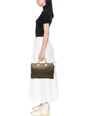 LOUIS VUITTON 1996 Monogram Speedy 35 Boston Bag - Brown
