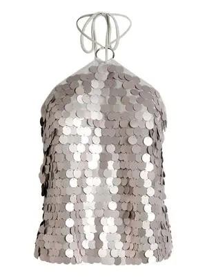 HOSBJERG Delilah Sequin Top - Light Grey