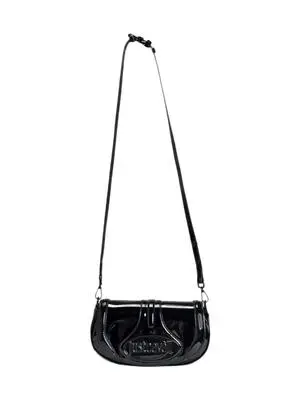Just Cavalli Galaxy Patent-finish Cross Body Bag - Black