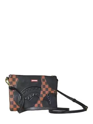 SPRAYGROUND Checkered Shark-mouth Clutch Bag