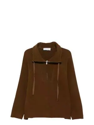 Studio Nicholson Quarter-zip Drawstring Sweatshirt - Brown