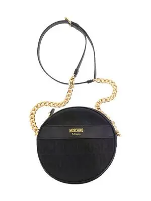 Moschino Logo-jacquard Round Shoulder Bag - Black