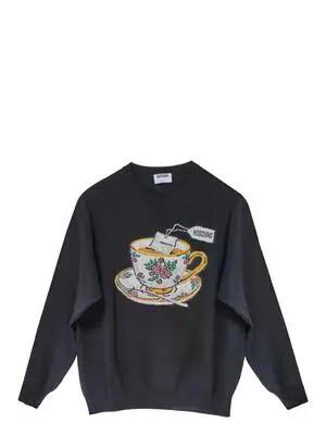 MOSCHINO Intarsia-knit Tea-cup Sweatshirt