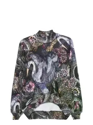 JUST CAVALLI Animal-print Floral-print Sweatshirt