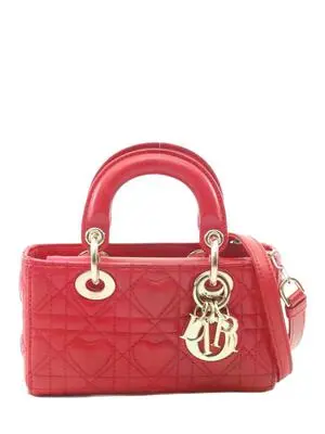 Dior 2010 Micro Lady D-joy Cannage Tote Bag - Red