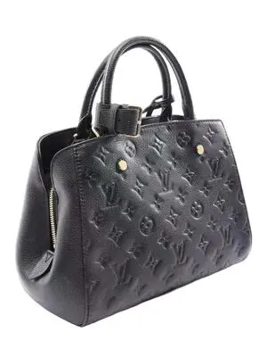 LOUIS VUITTON 2005 Bb Montaigne Monogram Empreinte Tote Bag - Black