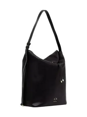 Armani Exchange Logo-print Drawstring Tote Bag - Black