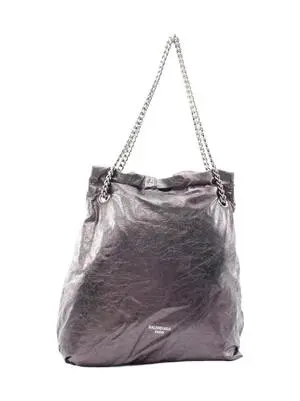 Balenciaga 2010s Crush Metallic Tote Bag - Grey