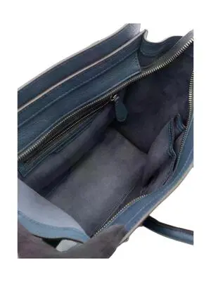 Celine 2000s Micro Luggage Leather Tote Bag Blue