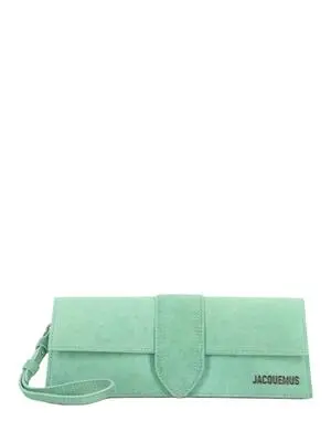 Jacquemus Ostrich-effect Suede East-west Bag Green