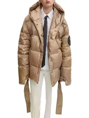 MMC STUDIO Jesso Quilted Hooded Jacket Neutrals