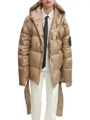 MMC STUDIO Jesso Quilted Hooded Jacket - Neutrals
