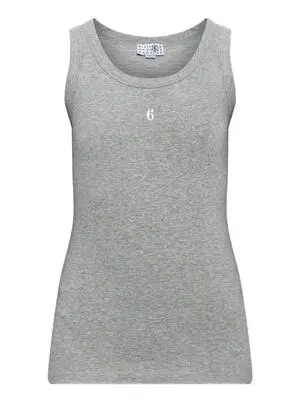 MAISON MARGIELA Ribbed Embroidered-logo Top