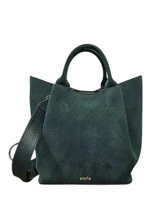 POCHE PARIS Torba Suede Logo-stamp Tote Bag - Green