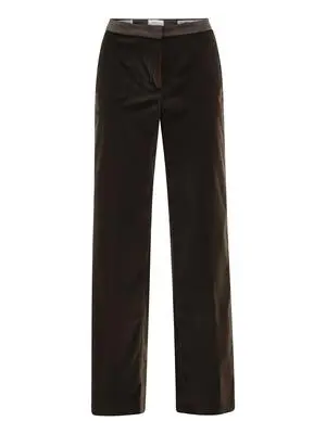 Peserico Straight-leg Stretch Velvet Trousers - Brown