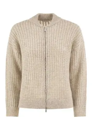 Peserico Peserico Women Waffle-Knit Cardigan With Sequins Multicolor