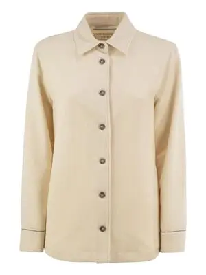 Peserico Virgin Wool Overshirt With Cashmere And Metallic Yarn - Multicolor