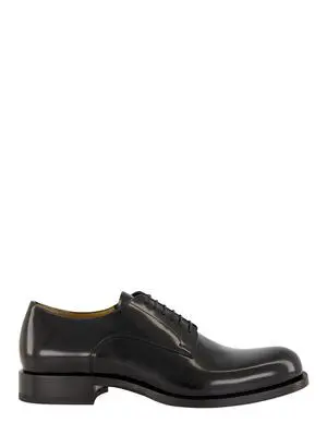 CHRISTIAN LOUBOUTIN Moustachou Brushed Calfskin Derby Shoes In Leather - Black
