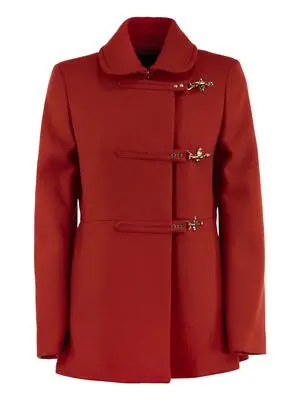 FAY Fay Women Wool-Blend Short Coat With 3 Ganci
