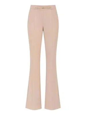 Elisabetta Franchi Belted Flared Trousers Neutrals