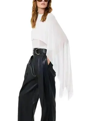 NICHOLAS Layered Asymmetric-drape Blouse - White