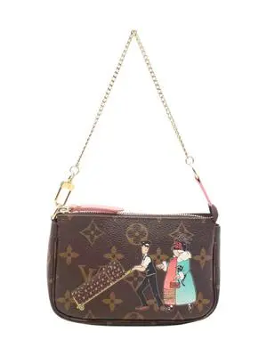 LOUIS VUITTON 2011 Monogram Borderline Pochette Shoulder Bag - Brown