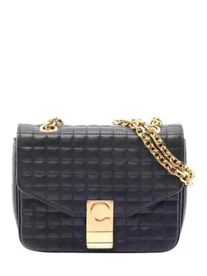 Celine 2000-2026 Small C Quilted Leather Shouder Bag Shoulder Bag - Black