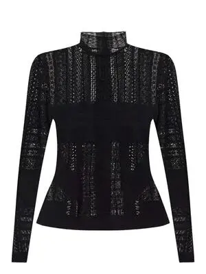 Alexander McQueen Lace Skull-motif Top Black
