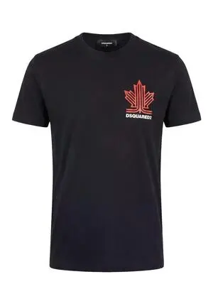Dsquared2 Ski Leaf Logo-print Cotton T-shirt - Black