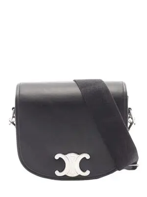 Celine 2010s Triomphe Shoulder Bag - Black