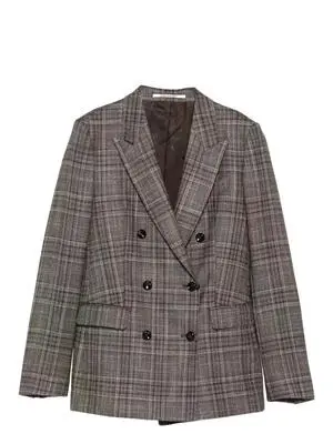 Tagliatore Double-breasted Prince Of Wales Check Blazer - Brown