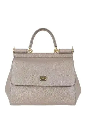 Dolce & Gabbana Small Sicily Handbag In Dauphine Calfskin - Grey