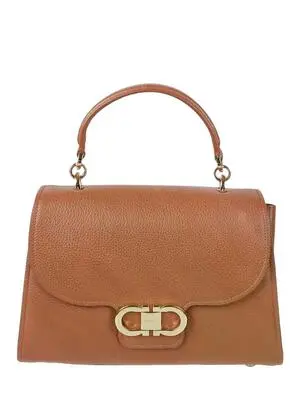 FERRAGAMO Double Gancini Top Handle (s) Brown